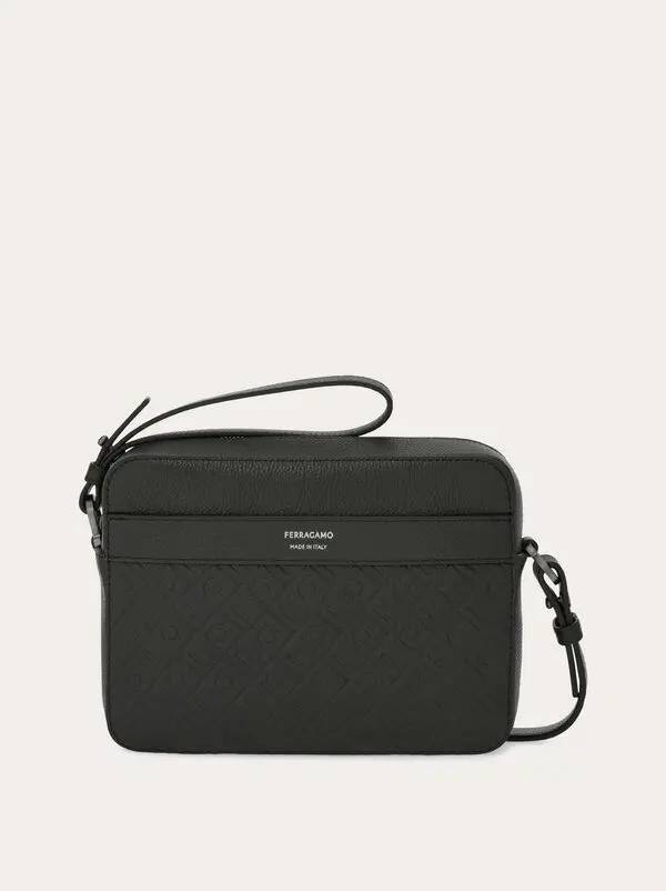 FERRAGAMO Monogram Shoulder Bag - Black