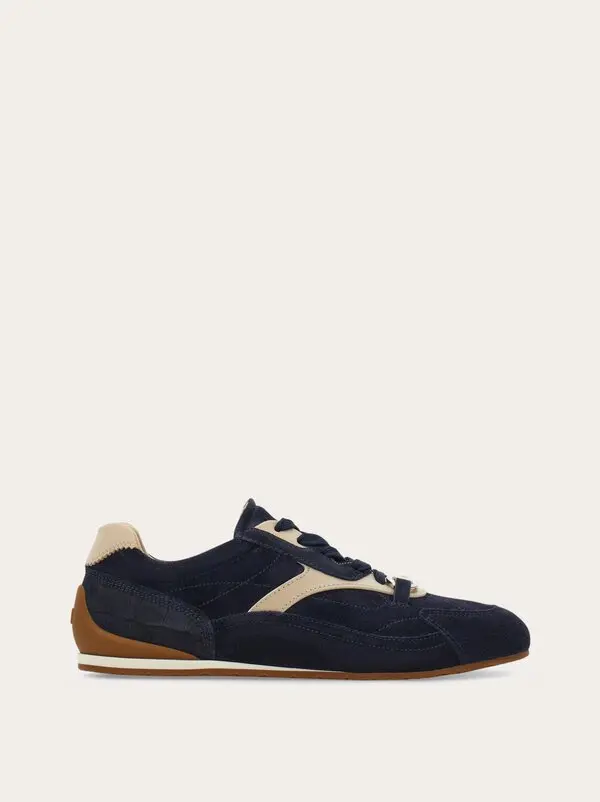 FERRAGAMO Gancini Ornat Suede Sneakers - Blue