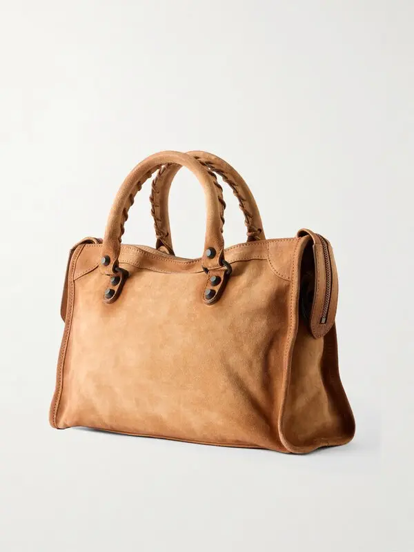 Balenciaga Le City Small Suede Shoulder Bag - Brown