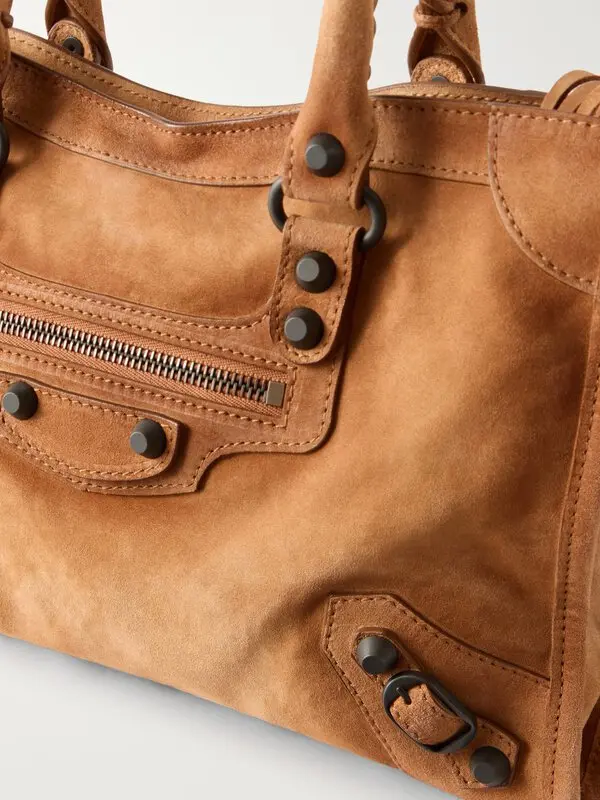 Balenciaga Le City Small Suede Shoulder Bag - Brown