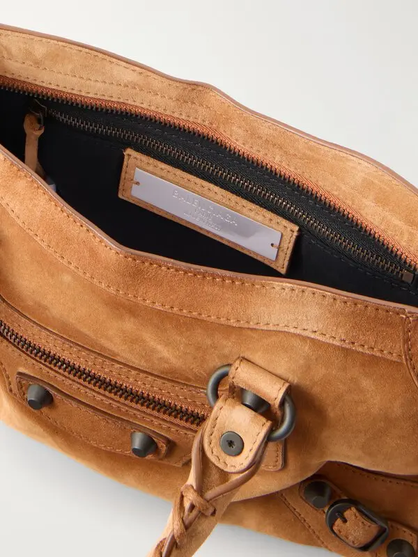 Balenciaga Le City Small Suede Shoulder Bag - Brown