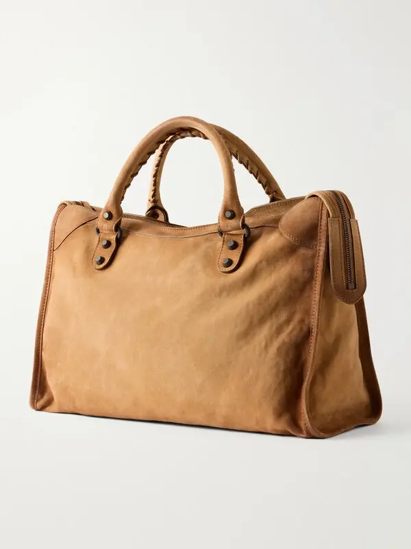 Balenciaga Le City Medium Suede Shoulder Bag - Brown