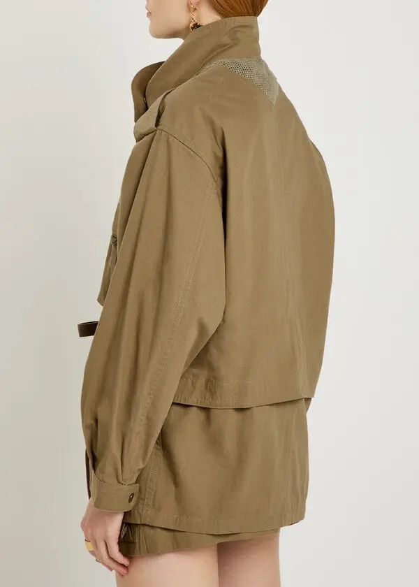 Isabel Marant Étoile Beriza Drawstring Canvas Utility Jacket - Khaki