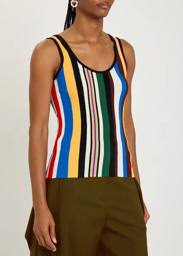 Loewe Striped Colour-block Fine-knit Tank Top