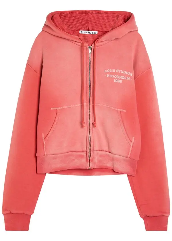 Acne Studios Logo-print Cotton Zip-up Hoodie