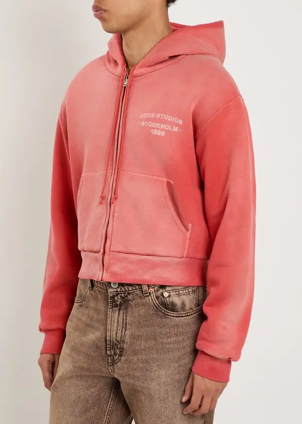 Acne Studios Logo-print Cotton Zip-up Hoodie