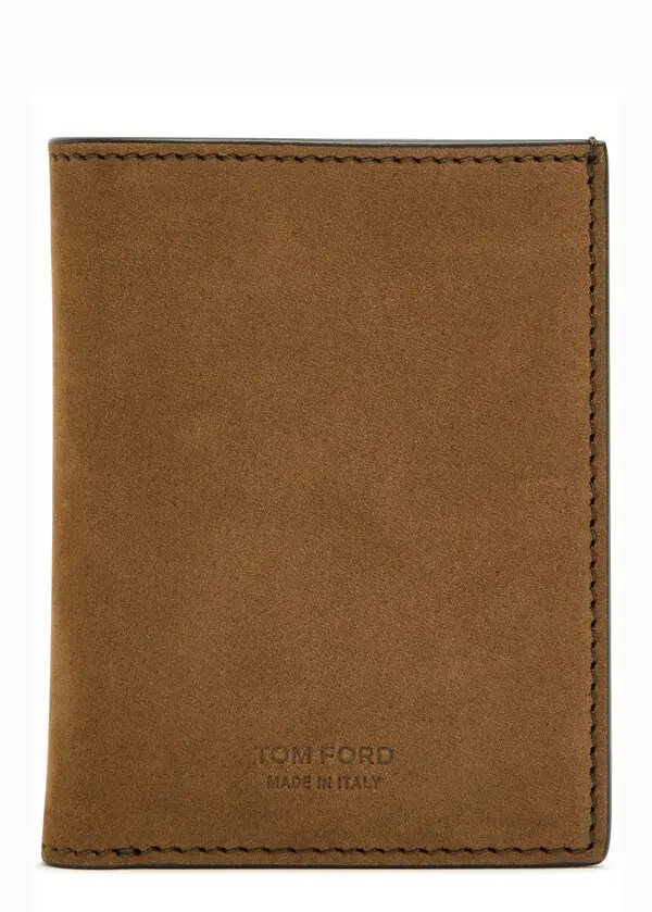 TOM FORD Nubuck Card Holder - Brown