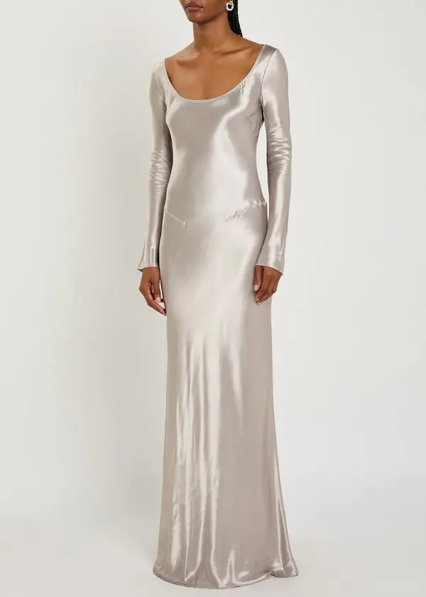 Anna October Margit Open-back Satin Gown