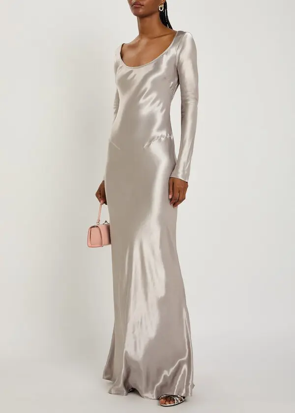 Anna October Margit Open-back Satin Gown