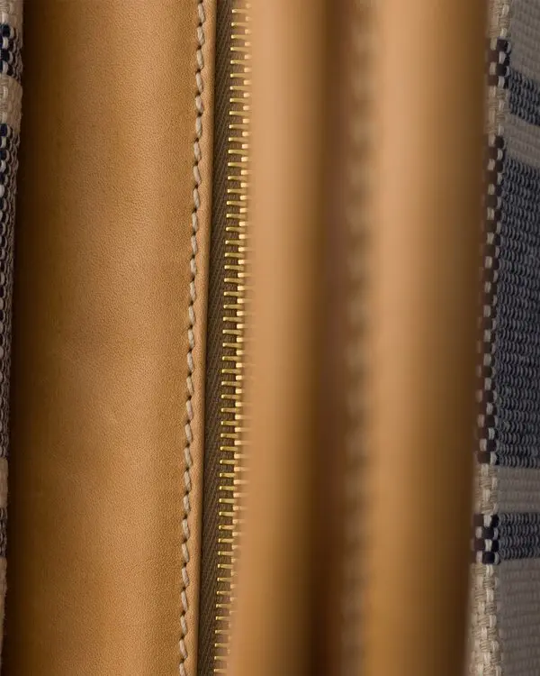Prada Large Canvas And Leather Tote Bag - Neutral