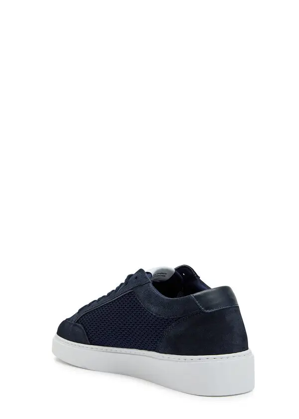 CLEENS Luxor Slim Panelled Mesh-knit Sneakers - Navy