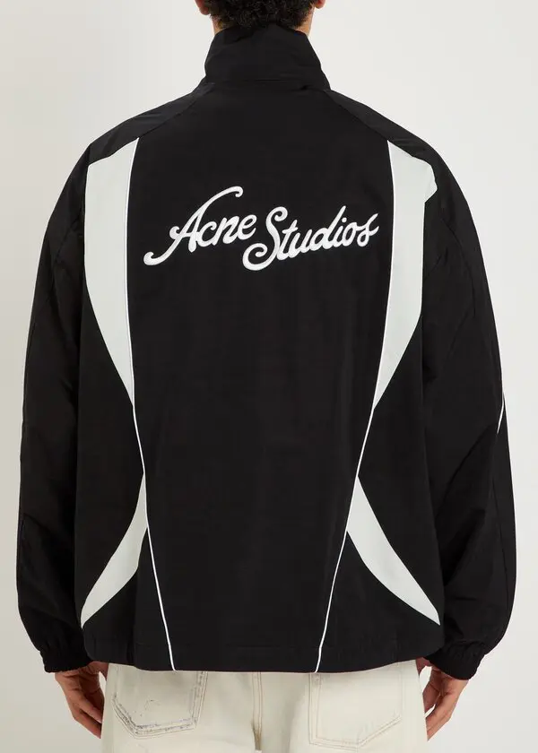 Acne Studios Logo-embroidered High-neck Poplin Jacket
