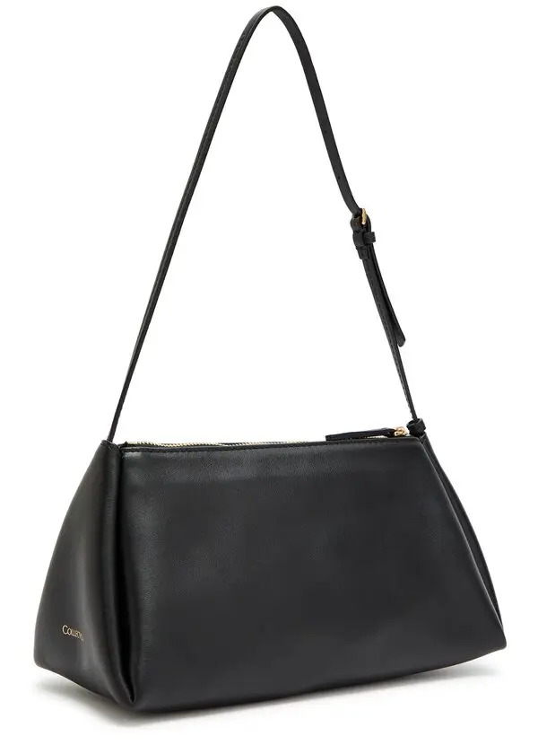 Calvin Klein Aurelis Leather Shoulder Bag - Black