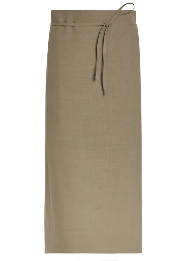 Calvin Klein Wool Midi Wrap Skirt