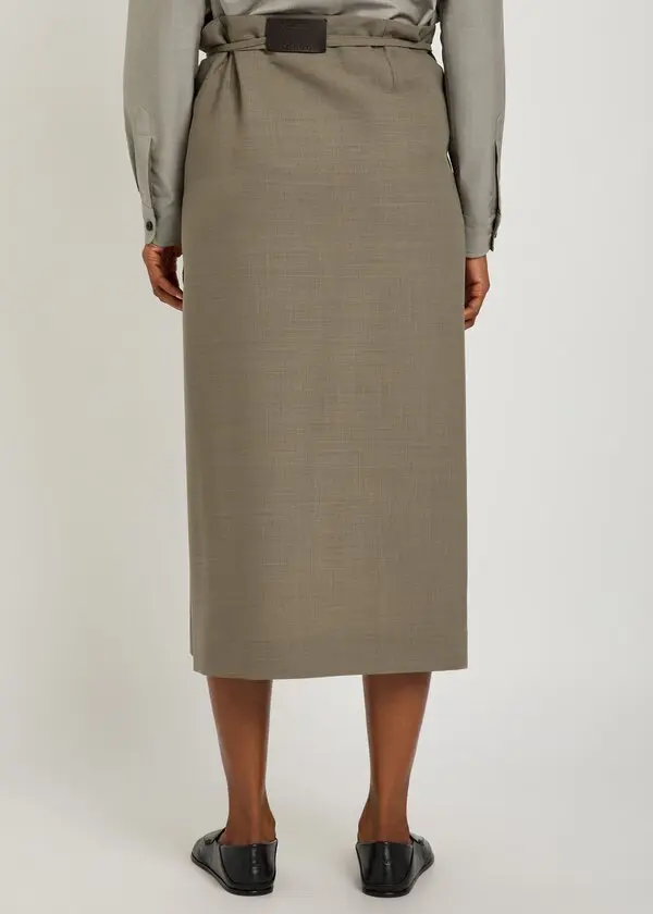 Calvin Klein Wool Midi Wrap Skirt