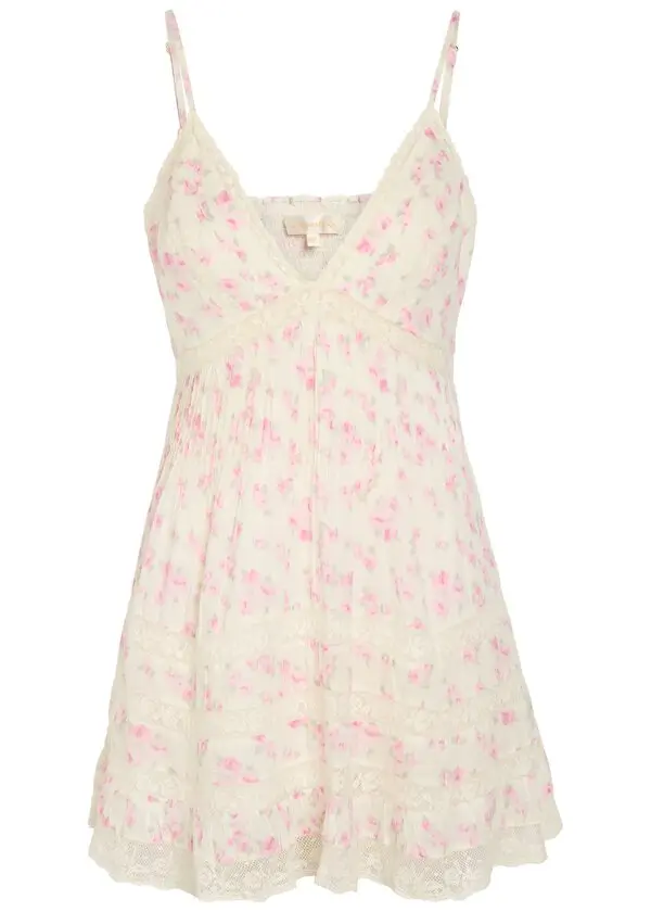 LoveShackFancy Alonna Floral-print Cotton Mini Dress - Pink