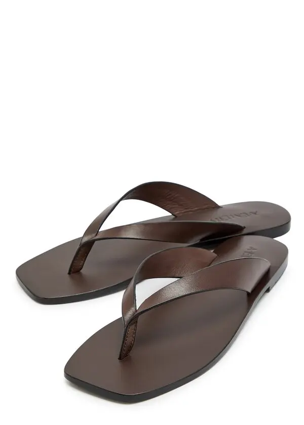 A.emery Kinto Leather Flip Flops - Brown