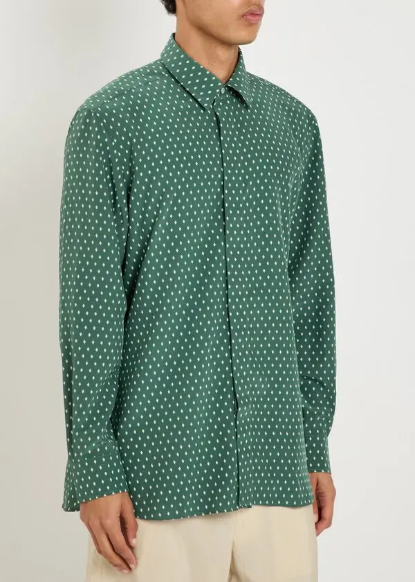 TOM FORD Diamond-print Silk Shirt