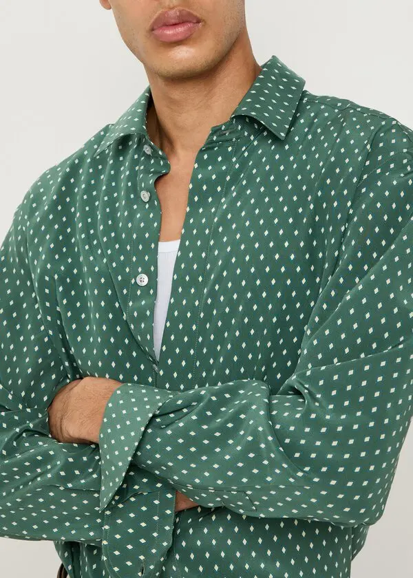 TOM FORD Diamond-print Silk Shirt