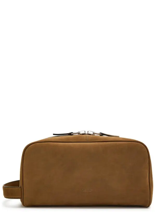 TOM FORD Nubuck Wash Bag - Brown