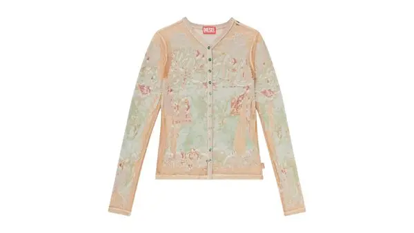 DIESEL® Tgabry" Long Sleeve Top With Intricate Print