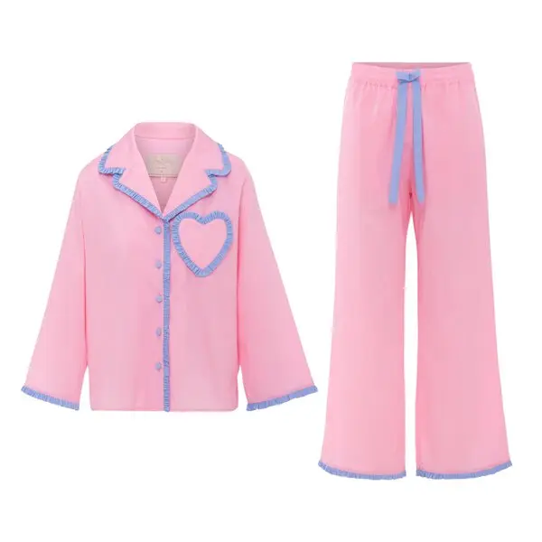 LOVE LETTERS X Dolce Confetto Candy /baby Blue Pyjama Set Organic Cotton - Pink