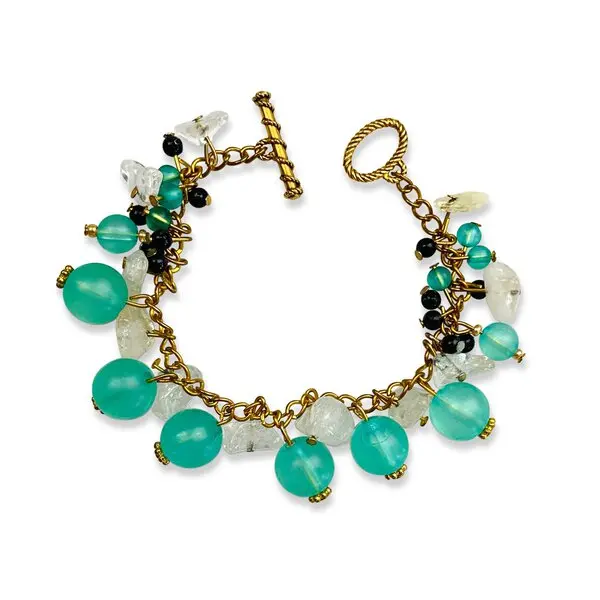 BELLUS DOMINA Citrine And Beaded Statement Bracelet - Blue