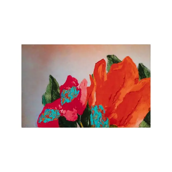 DHARA SHETH, DUBAI Coral Mirage Floral Sarong & Multicolor Beach Cover Up - Red