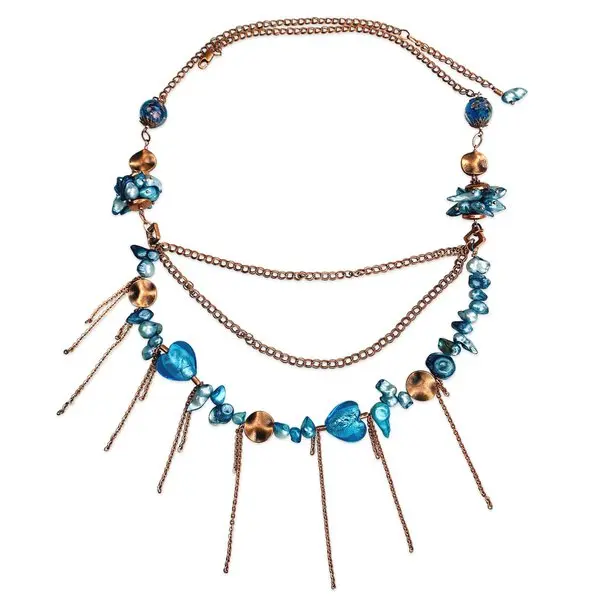 BELLUS DOMINA Handcrafted Murano Glass And Freshwater Pearl Necklace - Blue/brown