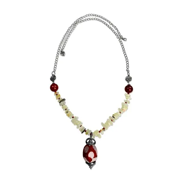 BELLUS DOMINA Long Onyx And Agate Necklace - Red