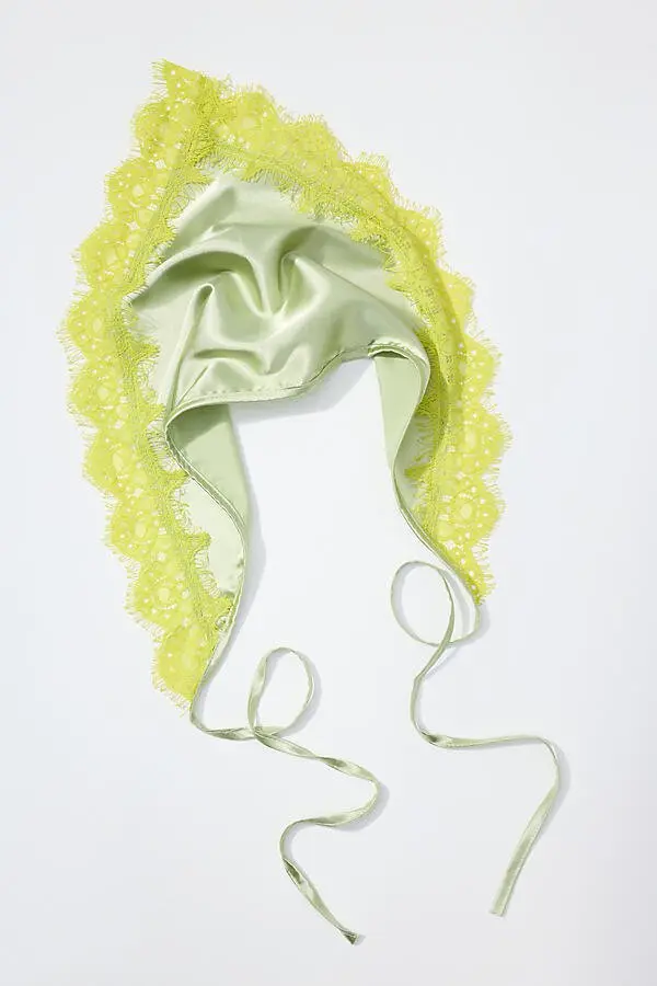 Anthropologie Triangle Lace Hair Scarf - Green/blue