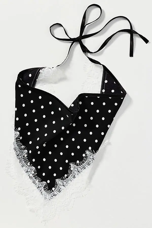 Anthropologie Triangle Lace Hair Scarf - Polka Dots