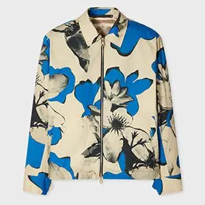 Paul Smith Floral Print Cotton Jacket - Blue