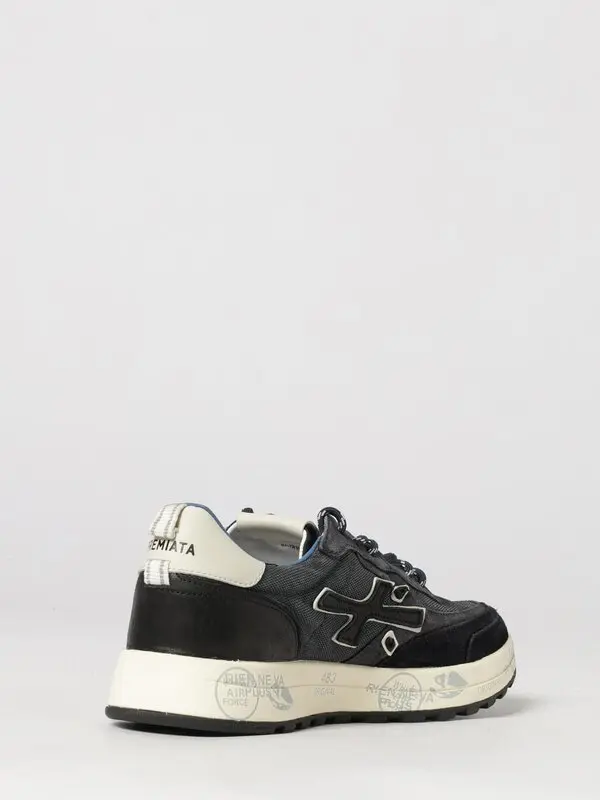 Premiata Nous Suede And Mesh Sneakers