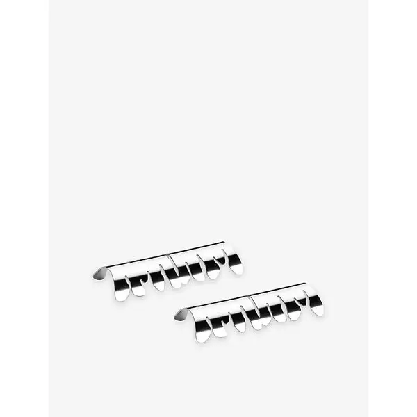 ALESSI Bark Stainless-steel Cutlery Holder Set Of Two - Silver