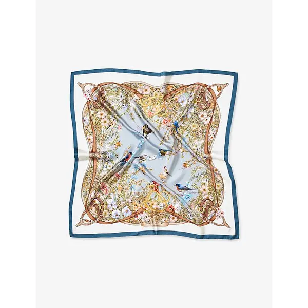 ASPINAL OF LONDON Printed Square Silk Scarf