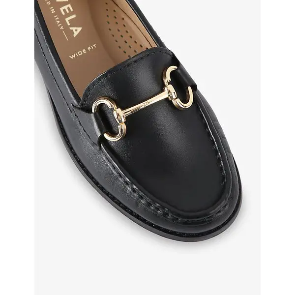 Carvela Click Wide-fit Leather Loafers With Horsebit Detail - Blk/other
