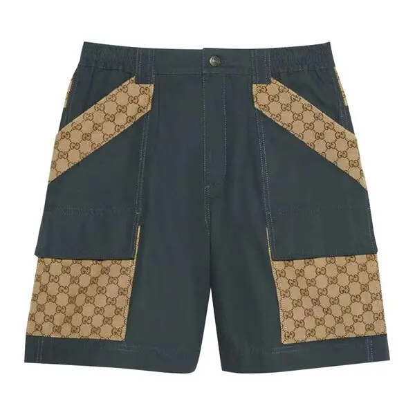 Gucci Bermuda Shorts With Gg Monogram Inserts