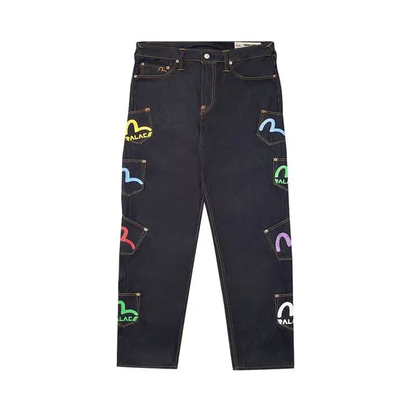 PALACE X Evisu Multi Pocket Denim Jeans Indigo