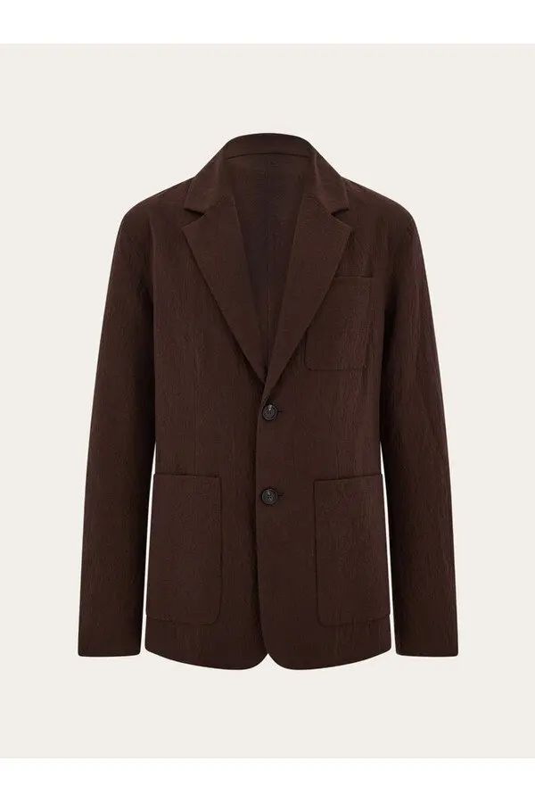 FERRAGAMO Single Breasted Blazer - Natural