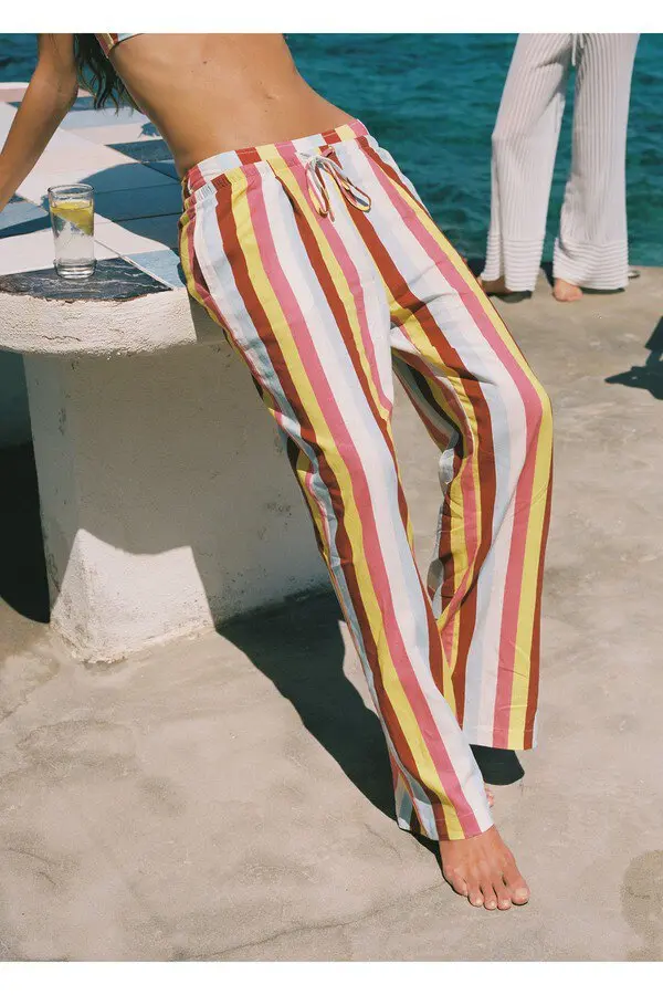 Solid & Striped Ashling Pant Linen Symi - Stripe