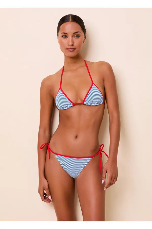 Solid & Striped Iris Seersucker Bikini Top - Stripe