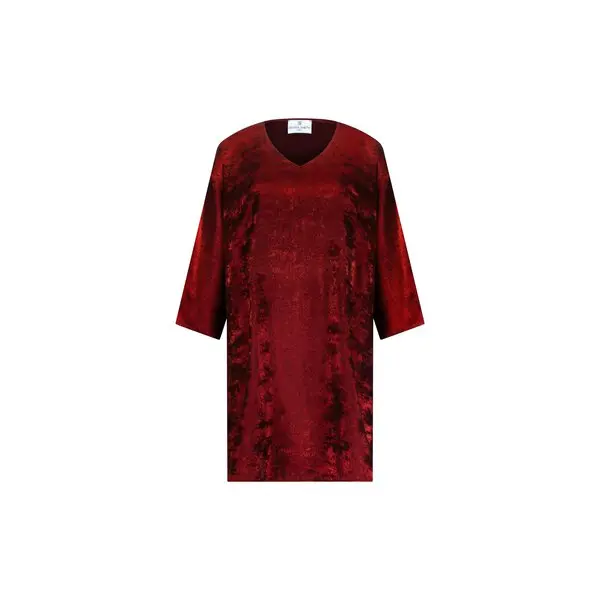 DHARA SHETH, DUBAI Dhara Sheth Dubai Shadow Of Sequin Shimmer Kaftan Dress - Red