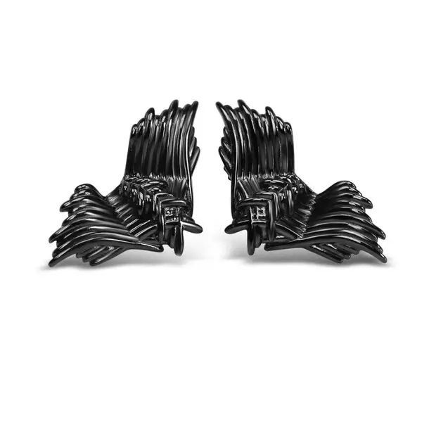 BELLUS DOMINA Angel Wings Earrings - Black/silver