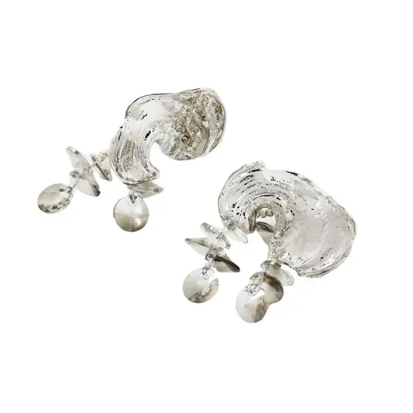 TAMI&TAMI Ten Sixty Four Studios Sculptural Drop Earrings - Silver