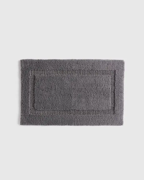 Quince Turkish Cotton Non-slip Bath Rug - Charcoal