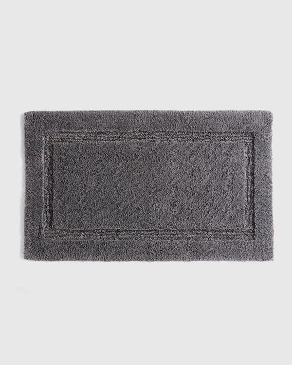 Quince Turkish Cotton Non-slip Bath Rug - Charcoal