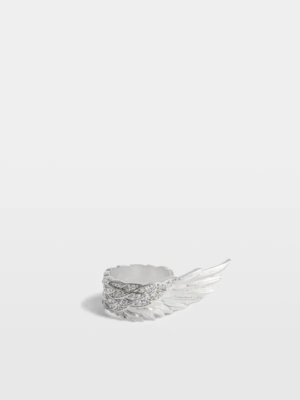 Zadig&Voltaire Rock Feather Spread Ring - Matt Silver
