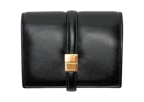 Marni Prisma Billfold Leather Wallet - Black