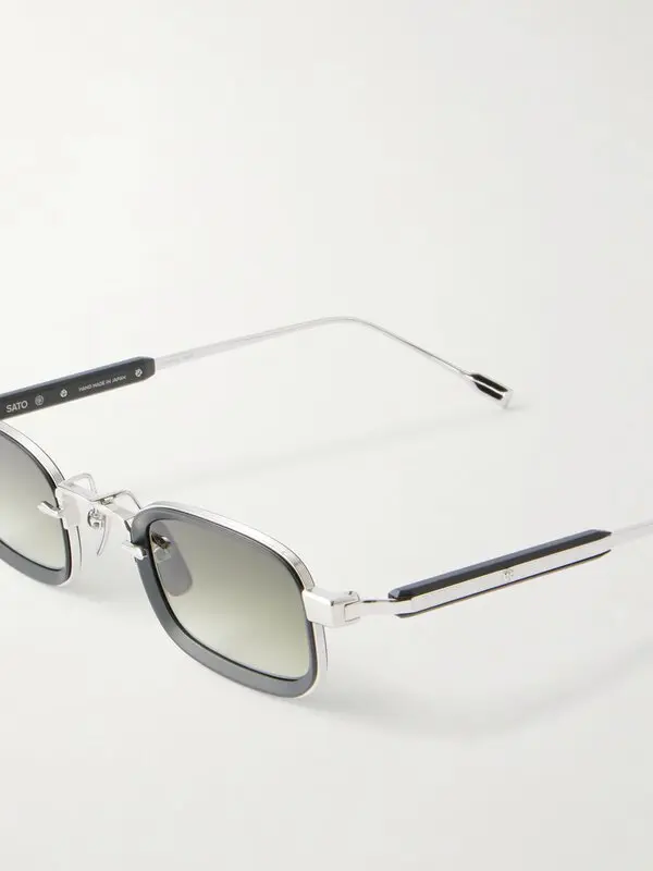 SATO Canicula Square-frame Titanium Sunglasses - Silver